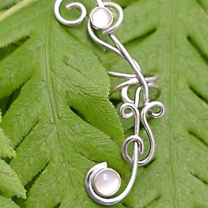 Moonstone Sterling Ear Cuff - MOONFLOWER - Handcrafted 925 Silver Gemstone Ear Wrap - Etsy