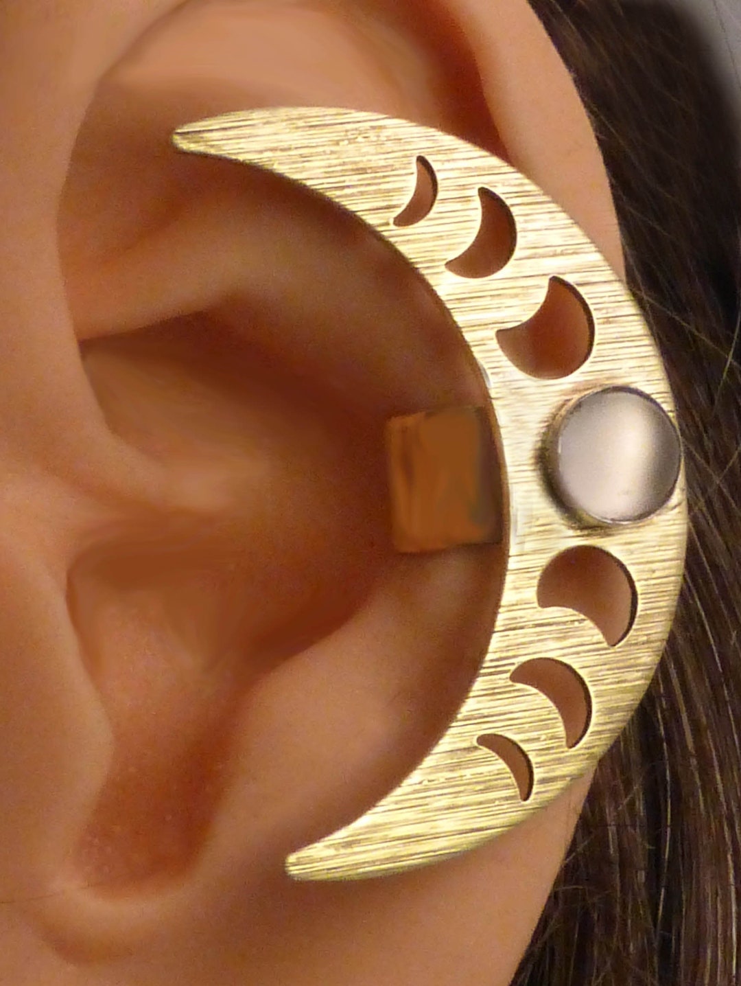 Moon Phases FULL MOON Ear Cuff Handcrafted Moonstone Ear Wrap - Etsy