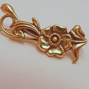 FLEUR EAR SWEEP Single Brass Flower Golden Ear Pin Earring - Etsy