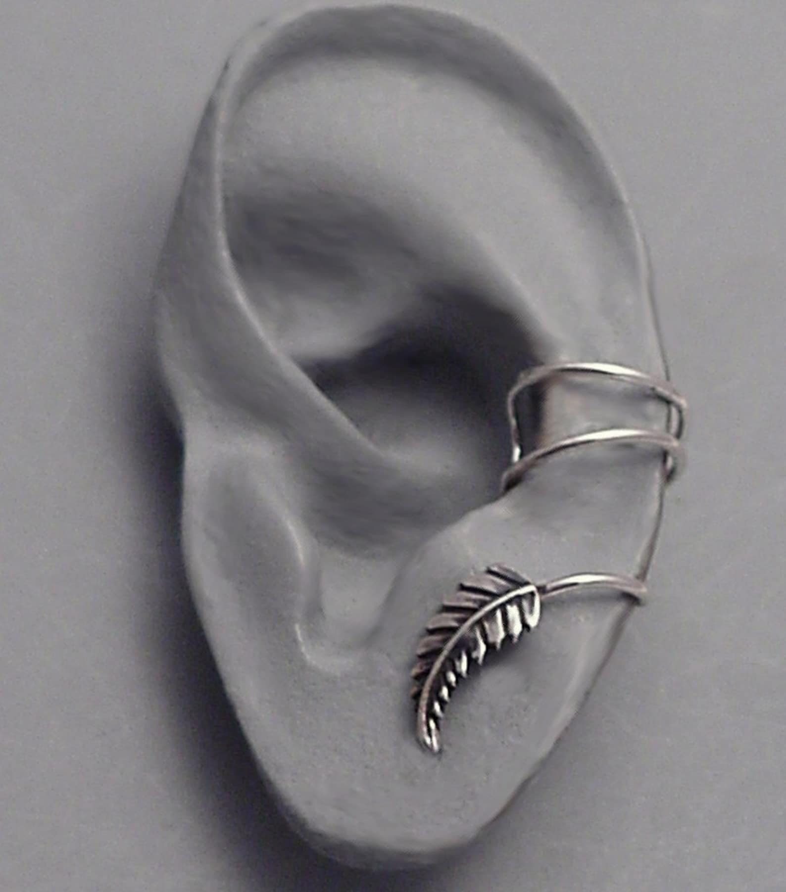 NEW LEAF Sterling Ear Cuff Swirly 925 Silver for Left Ear - Etsy