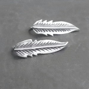 FEATHER EAR SWEEP Single Sterling Silver Ear Pin Earring - Etsy