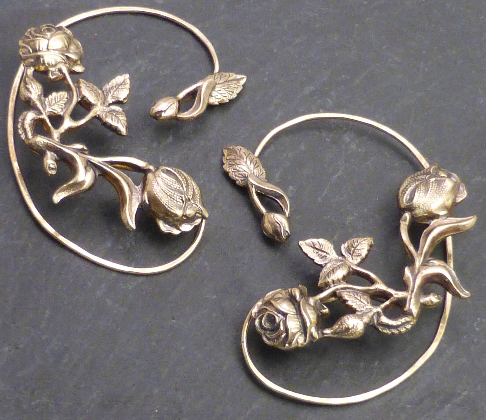 ROSES EAR WRAP for Right Ear Handcrafted Flower and Leaf | Etsy