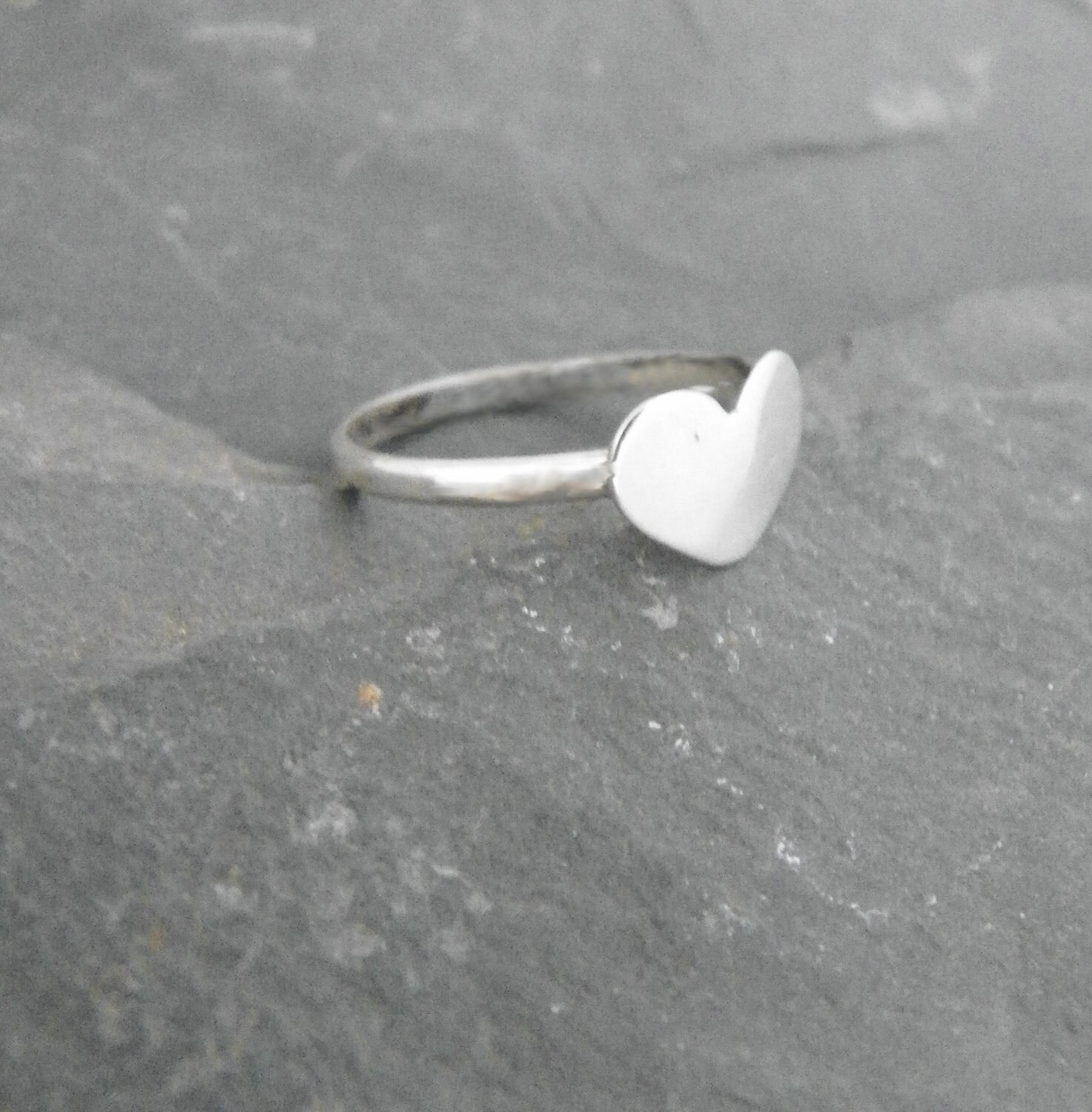 Sterling Silver Small Heart Ring SWEET HEART - Etsy