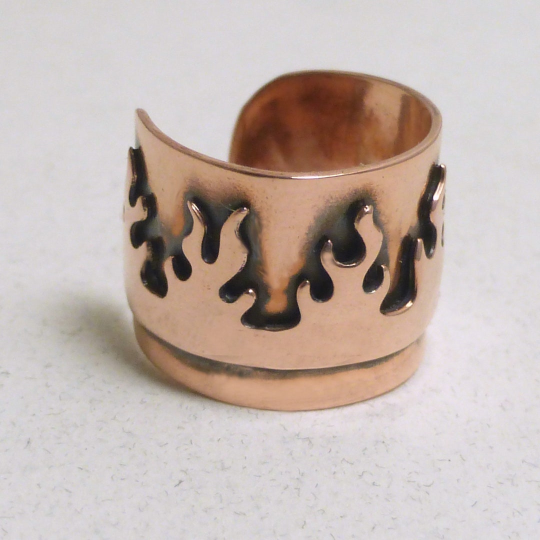 COPPER FLAMES Handcrafted Ear Cuff Band - Etsy