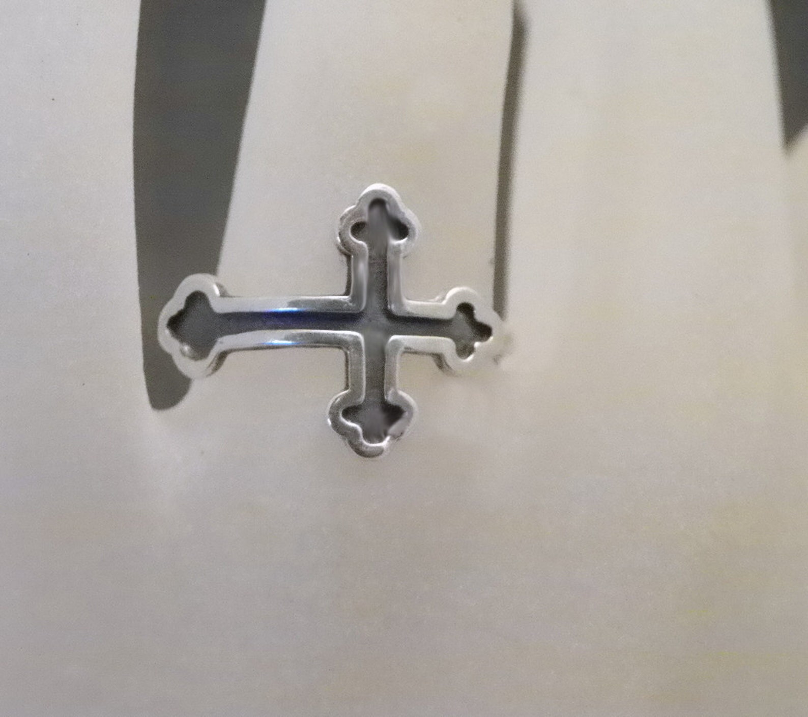 SILVER CROSS RING Sterling 925 Horizontal Cross Ring - Etsy