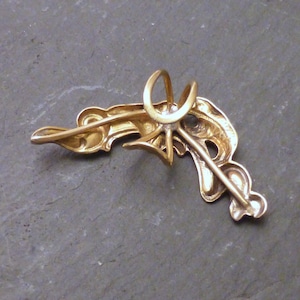 GOLDEN CALLA Art Nouveau Flower Swirly Brass Ear Cuff for Your LEFT Ear ...