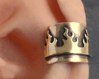 GOLDEN GLOW EARCUFF Very Wide Hammered Nugold Brass Ear Cuff Band - Etsy