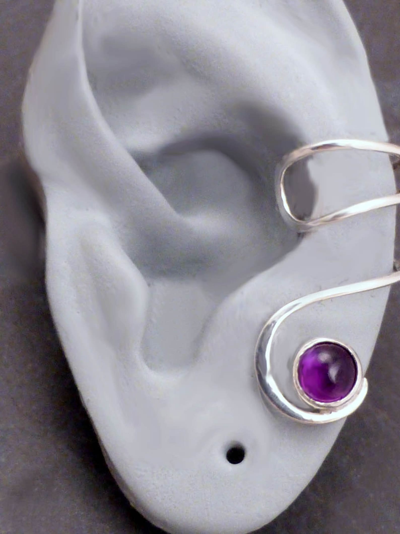 AMETHYST EAR CUFFS Sterling Silver Spiral Amy Ear Cuff Pair - Etsy