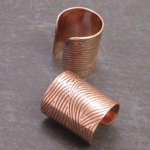 WAVY COPPER EARCUFF Pair - 2 Very Wide Wave Handmade Ear Cuff Bands - Etsy