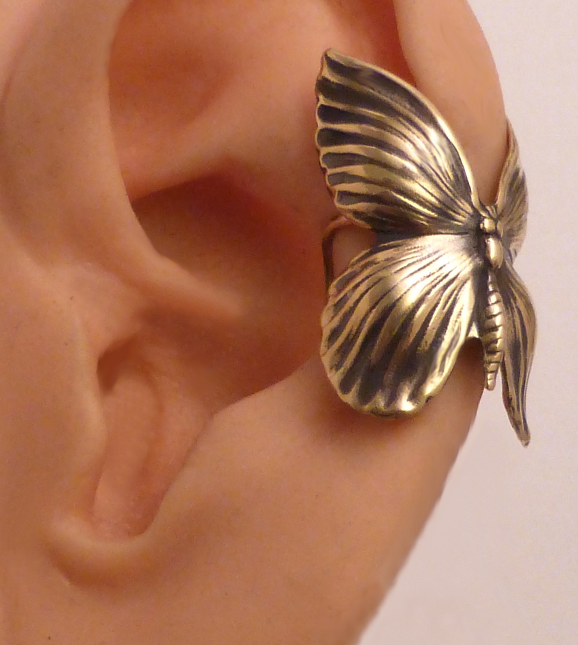 BUTTERFLY BEAUTY EARCUFF Golden Butterfly Brass Ear Cuff Band Wrap - Etsy