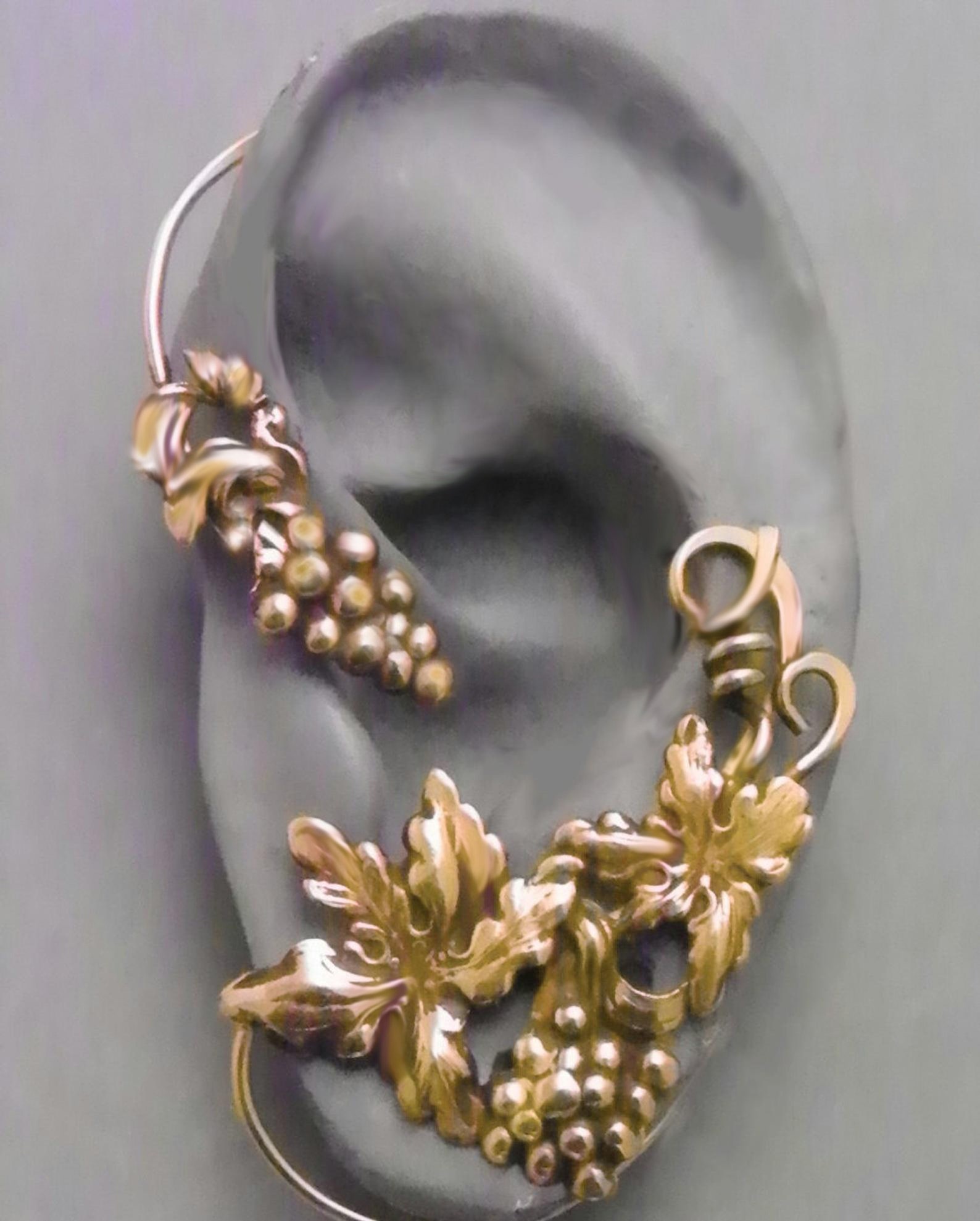 BACCHUS EAR WRAP Golden Grapevine Festive Brass Ear Cuff - Etsy