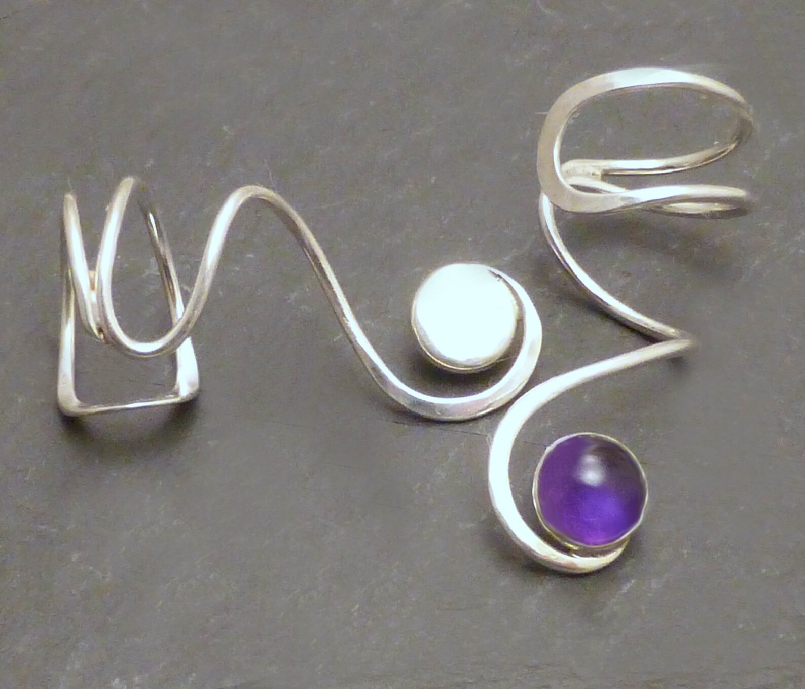 AMETHYST EAR CUFFS Sterling Silver Spiral Amy Ear Cuff Pair - Etsy