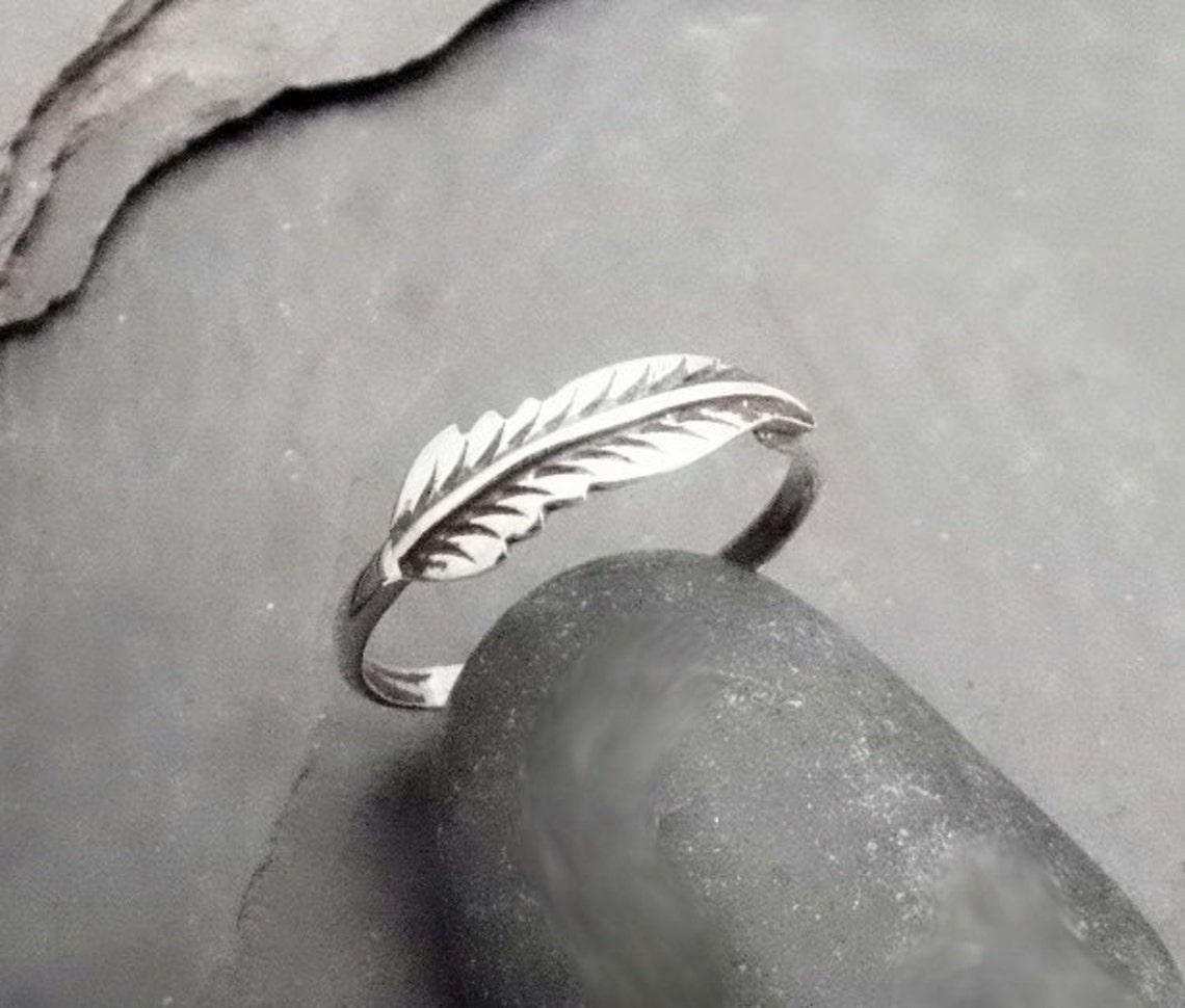 FEATHER RING Handcrafted Sterling 925 Silver - Etsy
