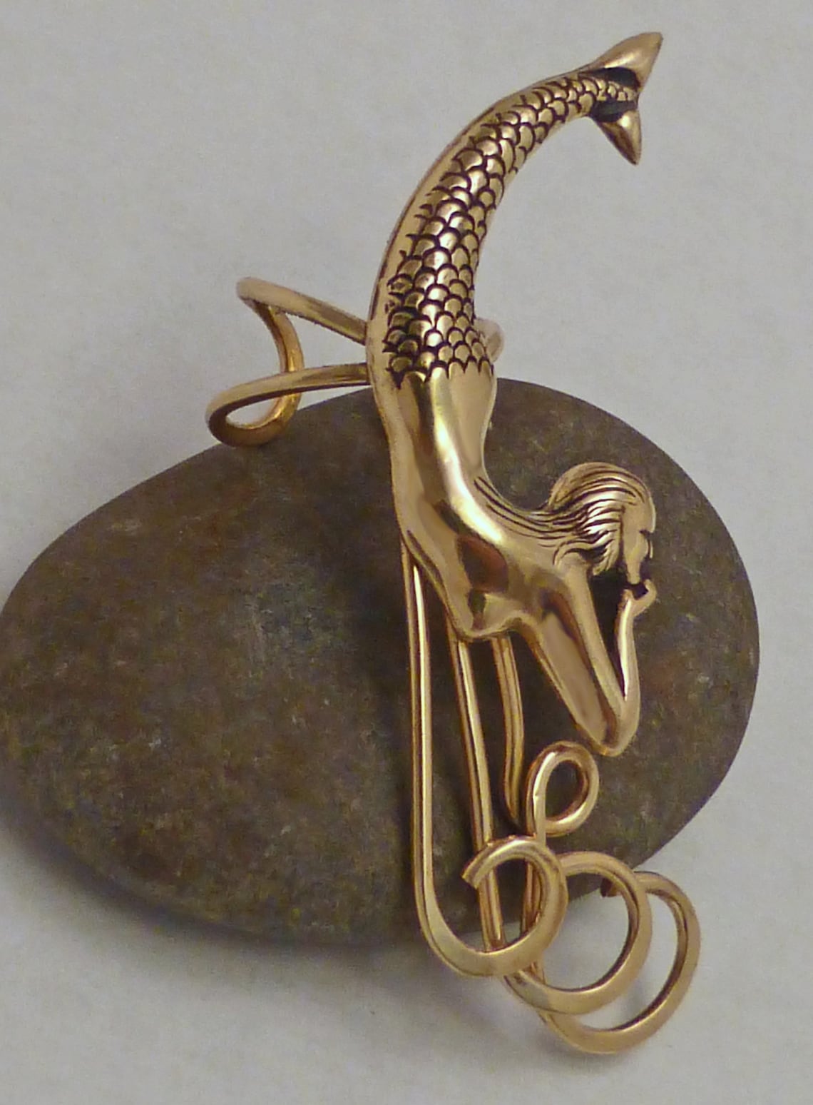 GOLDEN MERMAID EARCUFF Handmade Brass Ocean Ear Cuff Wrap - Etsy