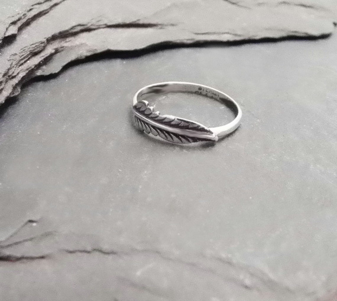 FEATHER RING Handcrafted Sterling 925 Silver - Etsy
