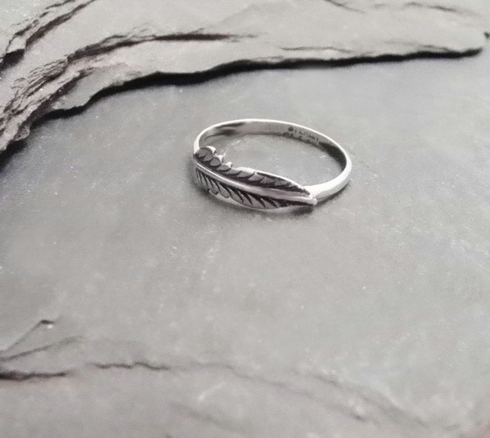 FEATHER RING Handcrafted Sterling 925 Silver - Etsy