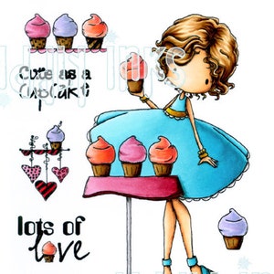 Cute as a Cupcake | Digital Stamp - Etsy