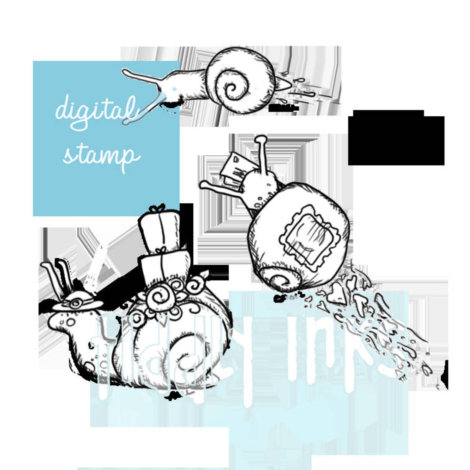 Snail Mail digital Stamp - Etsy