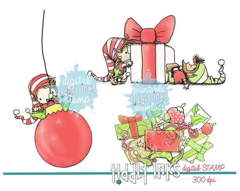 Elf Delivery Service 6 Digital Stamps - Etsy