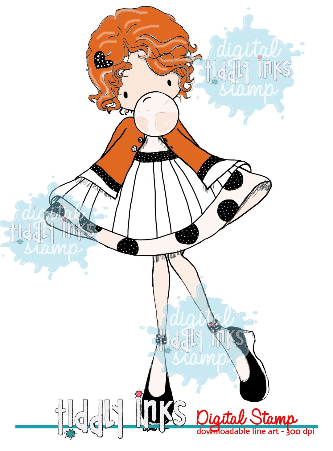 Bubble Head Digital Stamp - Etsy