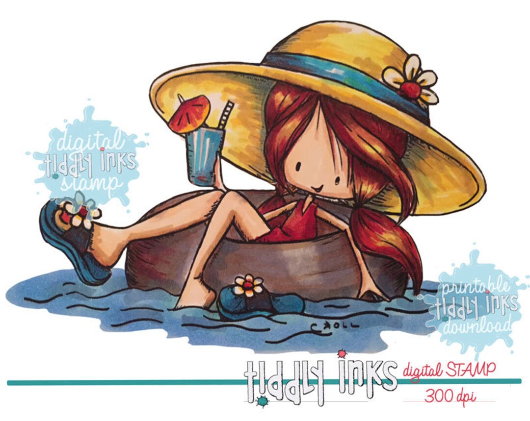 Wryn Floating Along Digital Stamp - Etsy