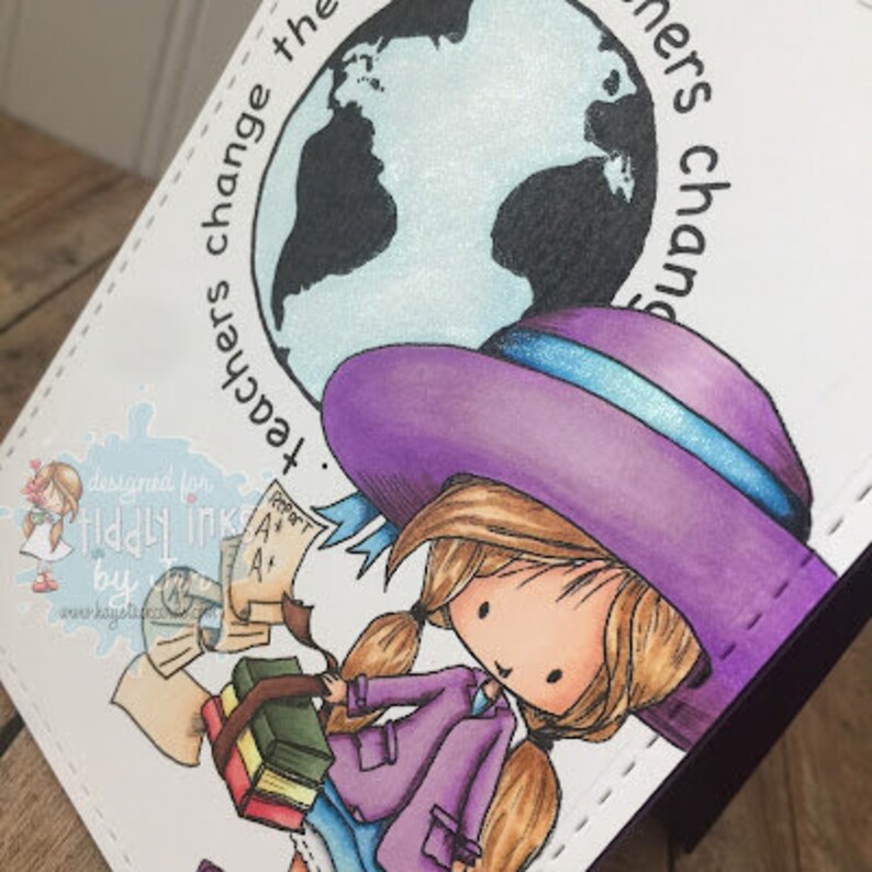 School Girl Digital Stamp - Etsy