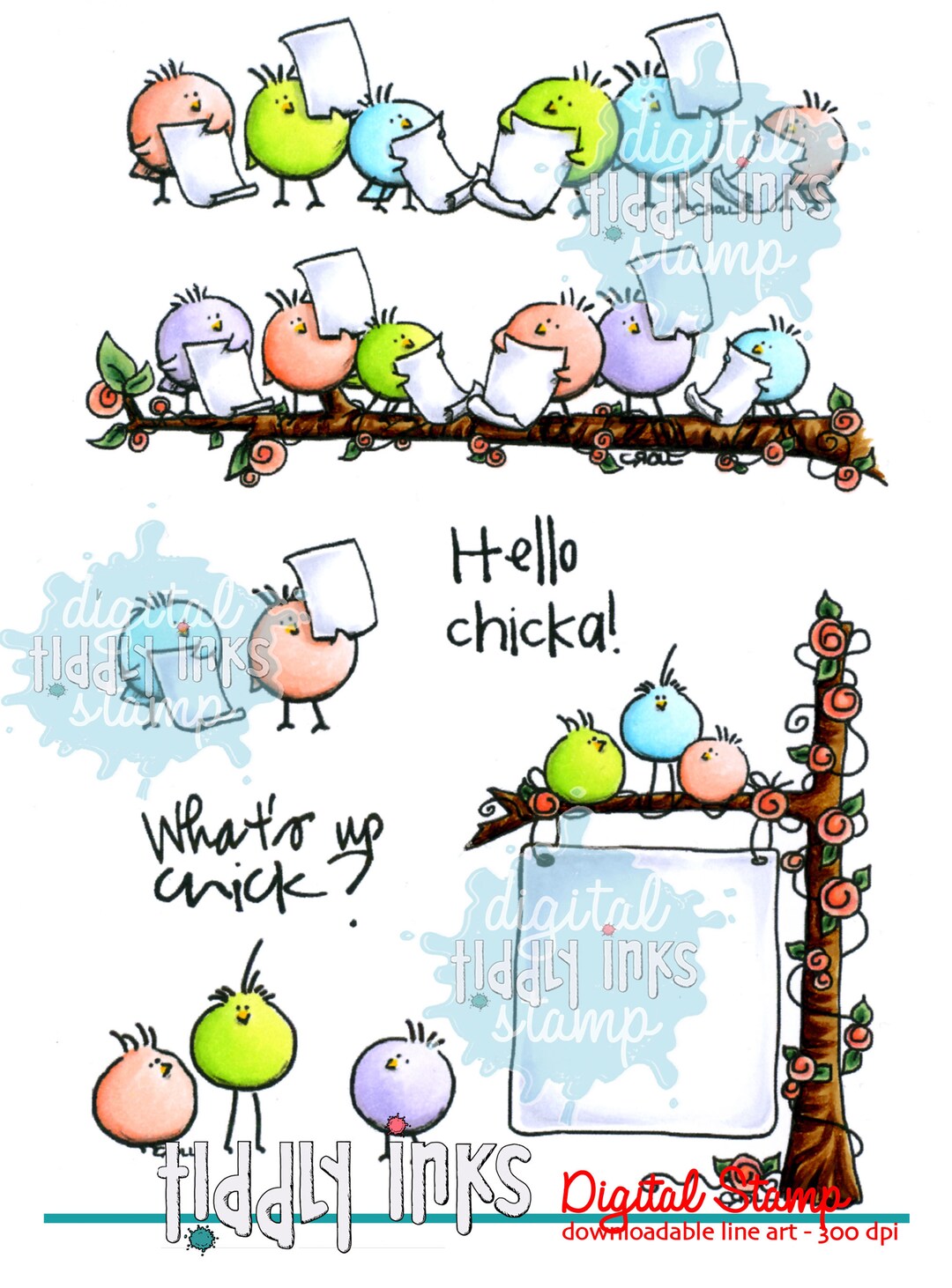 For the Birds Digital Stamps - Etsy