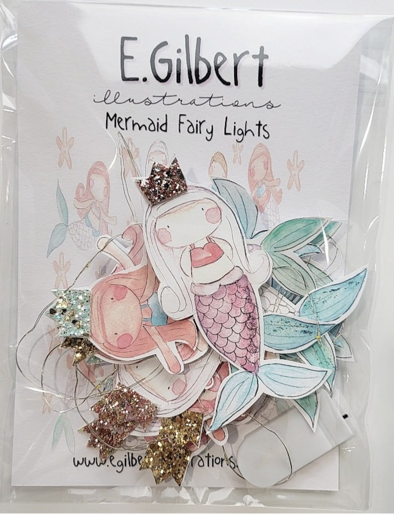 Mermaid Fairy Lights, Girls Mermaid Fairy Lights, Shelfie Lights, Girls ...