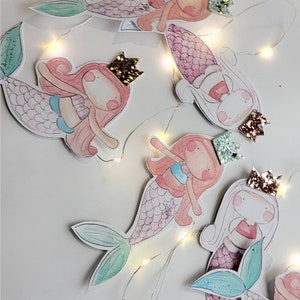 Mermaid Fairy Lights, Girls Mermaid Fairy Lights, Shelfie Lights, Girls ...