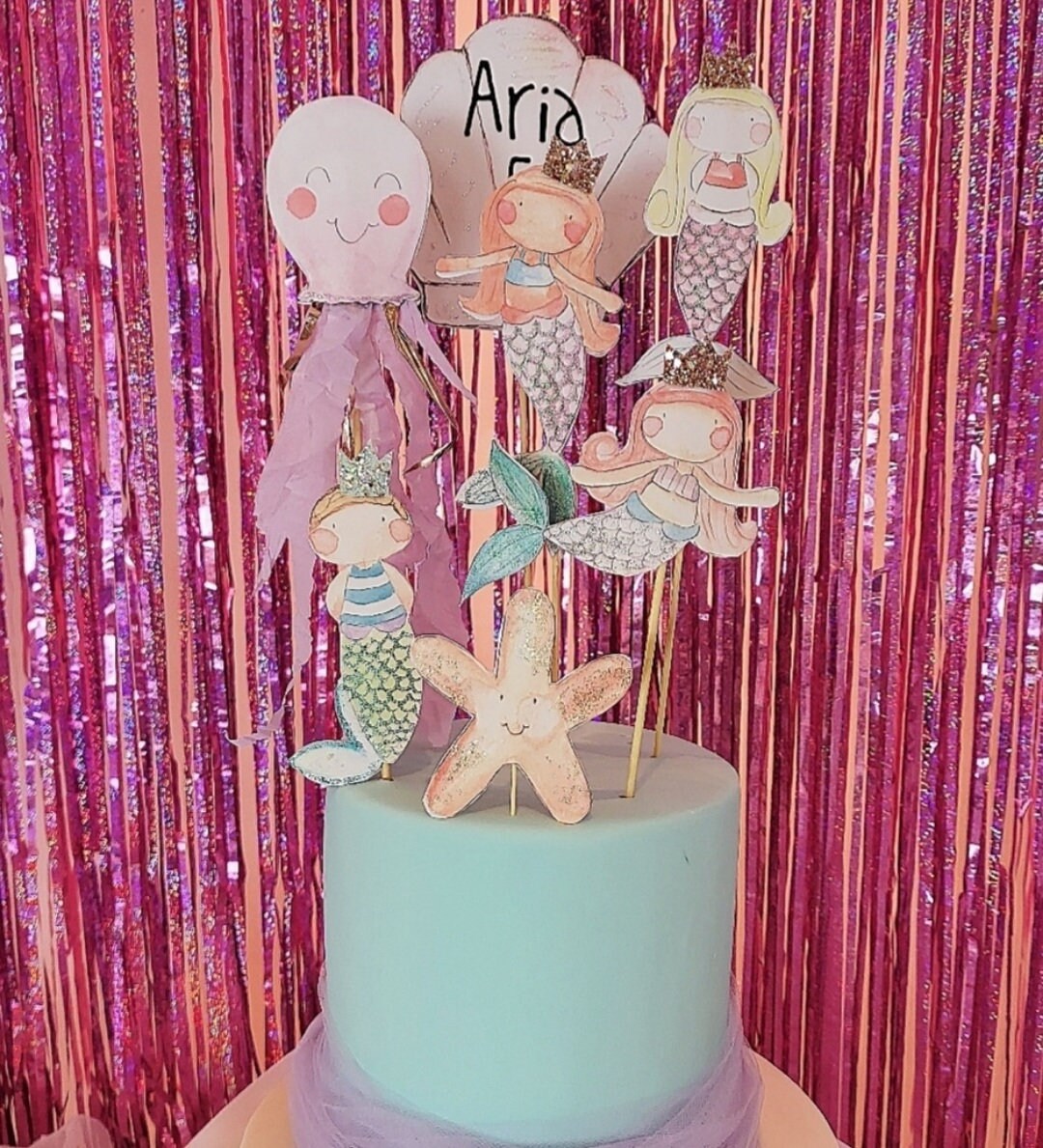 Mermaid Cake Topper, Mermaid Birthday Cake Topper, Mermaid Cake Toppers ...