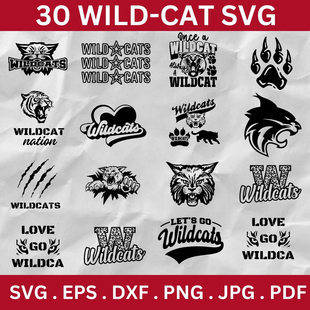 Wild Cat Svg Bundle - Cat Lovers Svg - Wild Cat Clipart - Wildcats ...