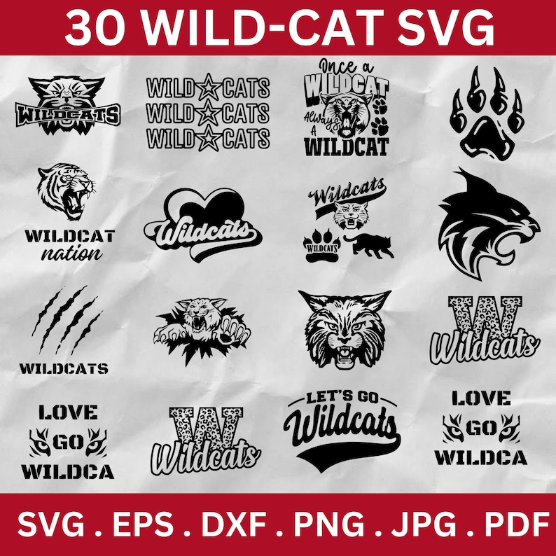 Wild Cat Svg Bundle - Cat Lovers Svg - Wild Cat Clipart - Wildcats ...