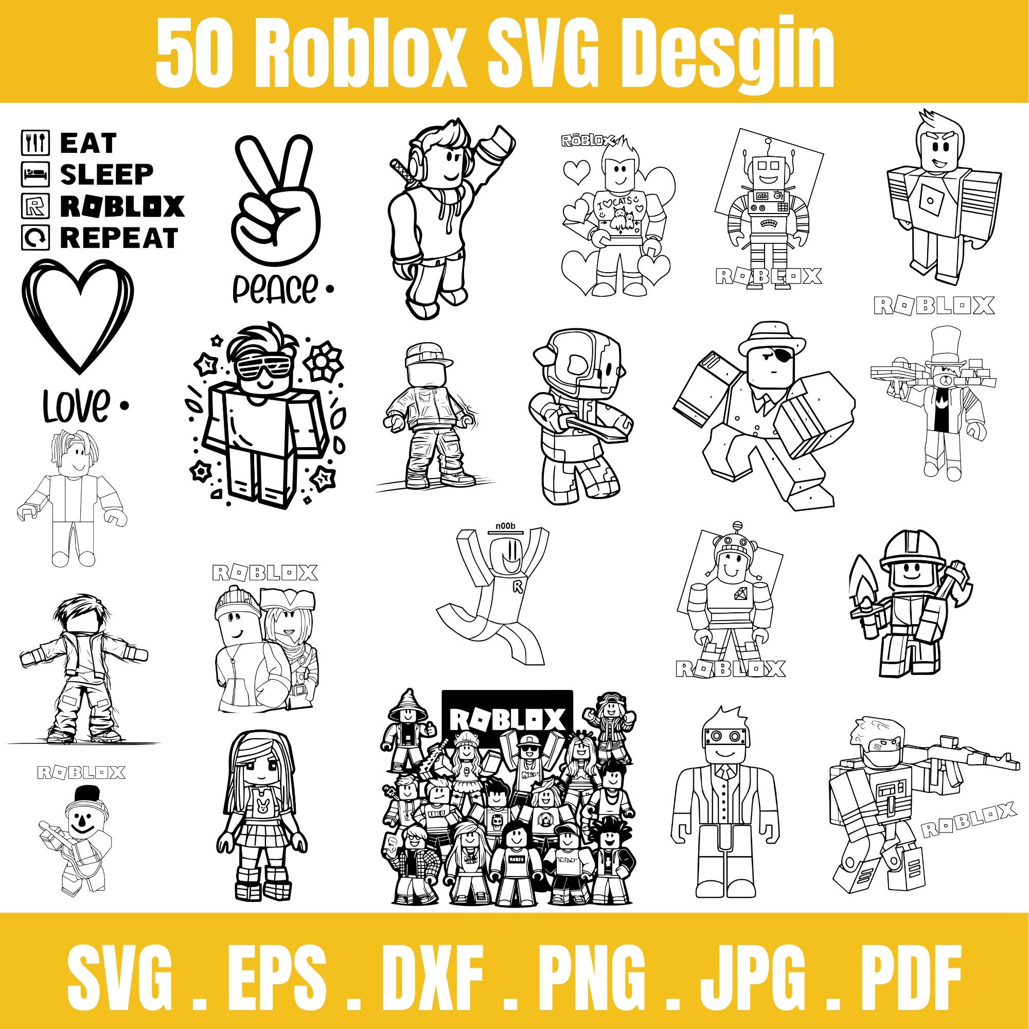 Roblox Font Svg Bundle 2 Styles Roblox Svg Alphabet And Symbols