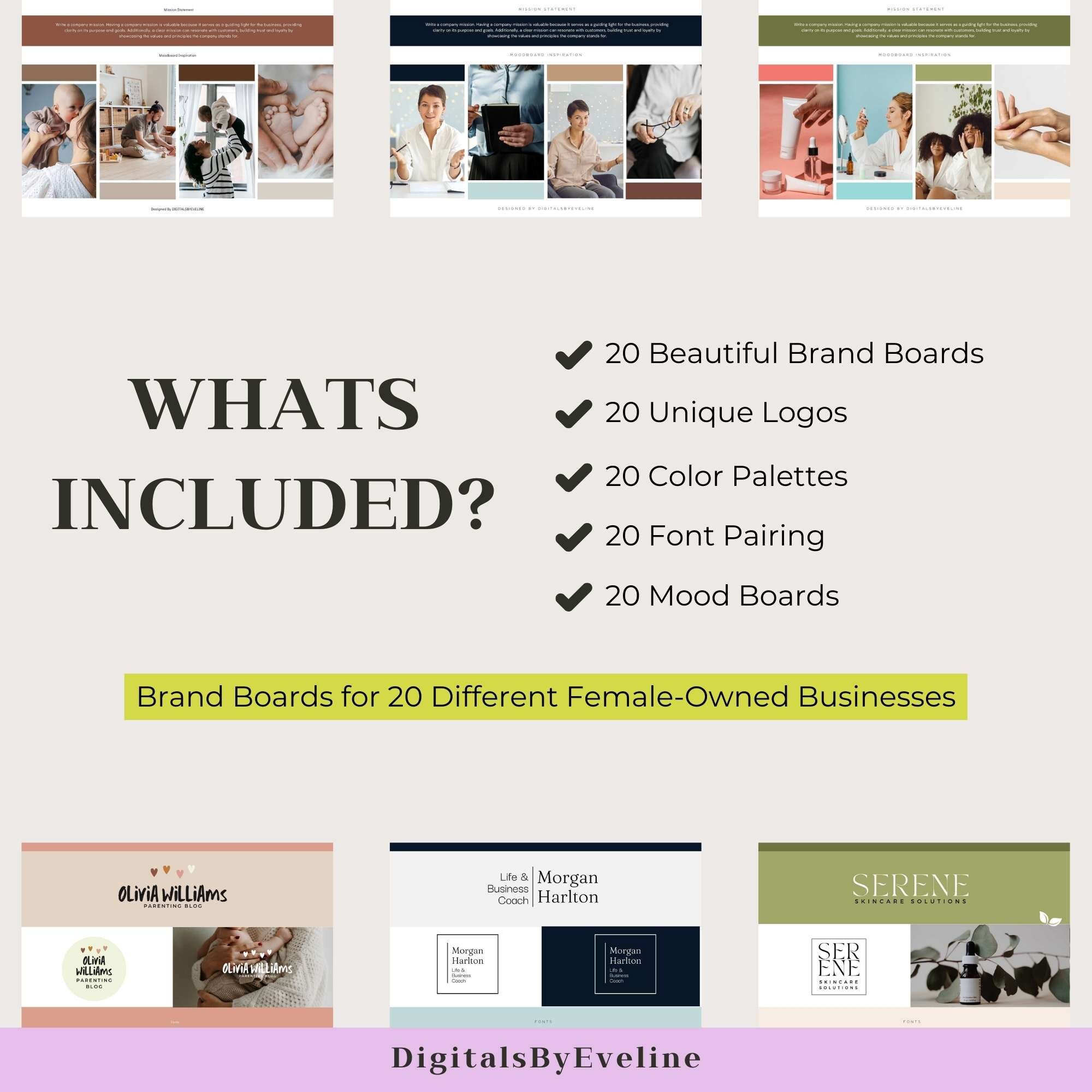 20 Brand Board Templates, Canva Templates, Logo Templates, Business ...