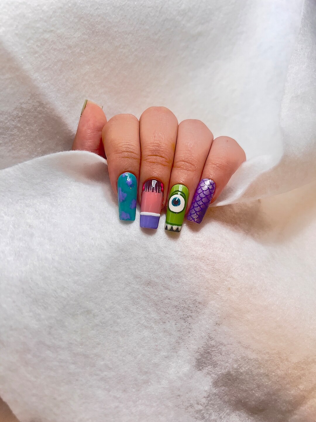 Monsters Inc Custom Press on Nails - Etsy