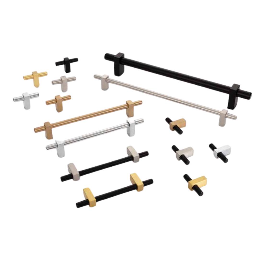 Larkin Collection Round Solid Cabinet Handle, Two Tone Drawer Knob and ...