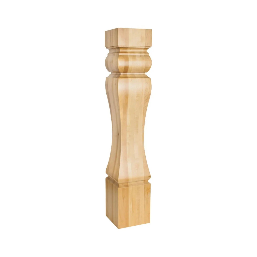 Unfinished Solid Hardwood Rubberwood Baroque Post 35-1/2" Height ...