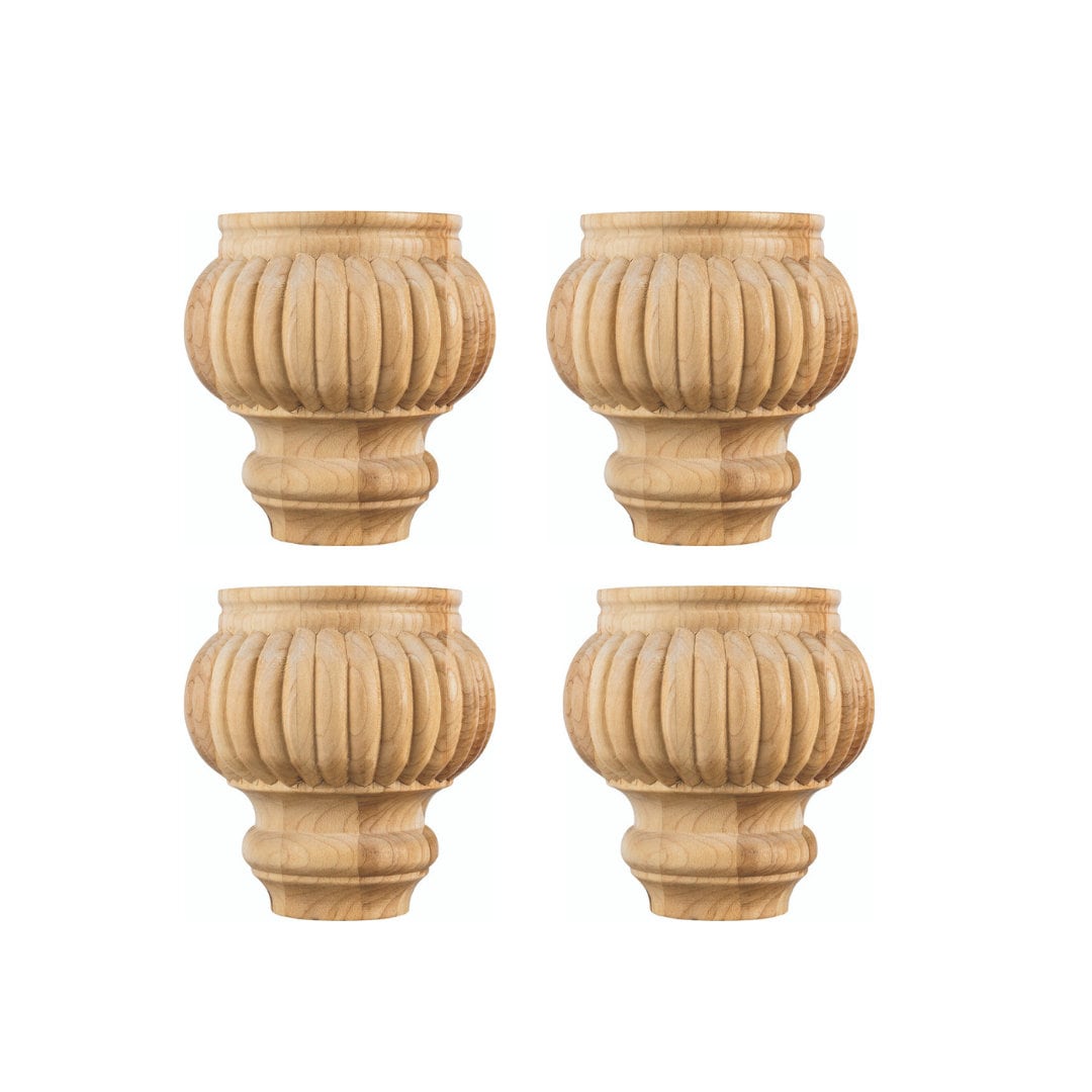Reed Bun Foot 4-1/2" W X 4-1/2" D X 4-1/2" Height. Sofa, Armchair ...