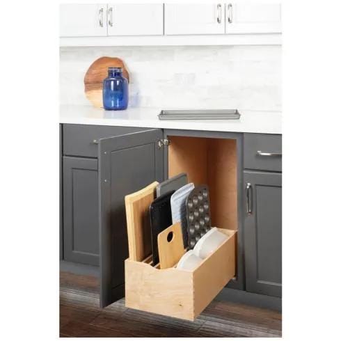 Wood Single Drawer Cookware Rollout, Wood Box for Easy Reach Include ...