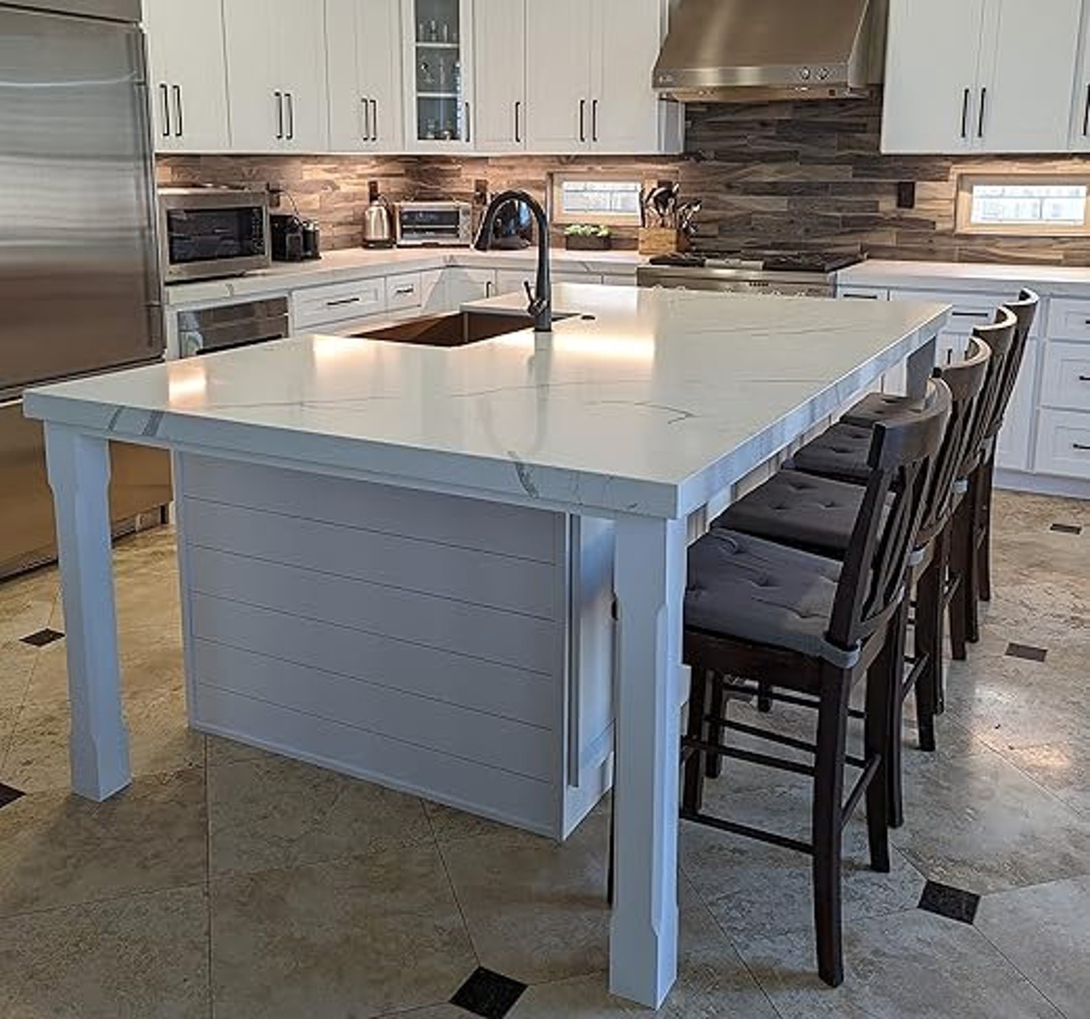 5 W X 5 D X 42 H Rubberwood Recessed Chamfered Unfinished Solid Post ...