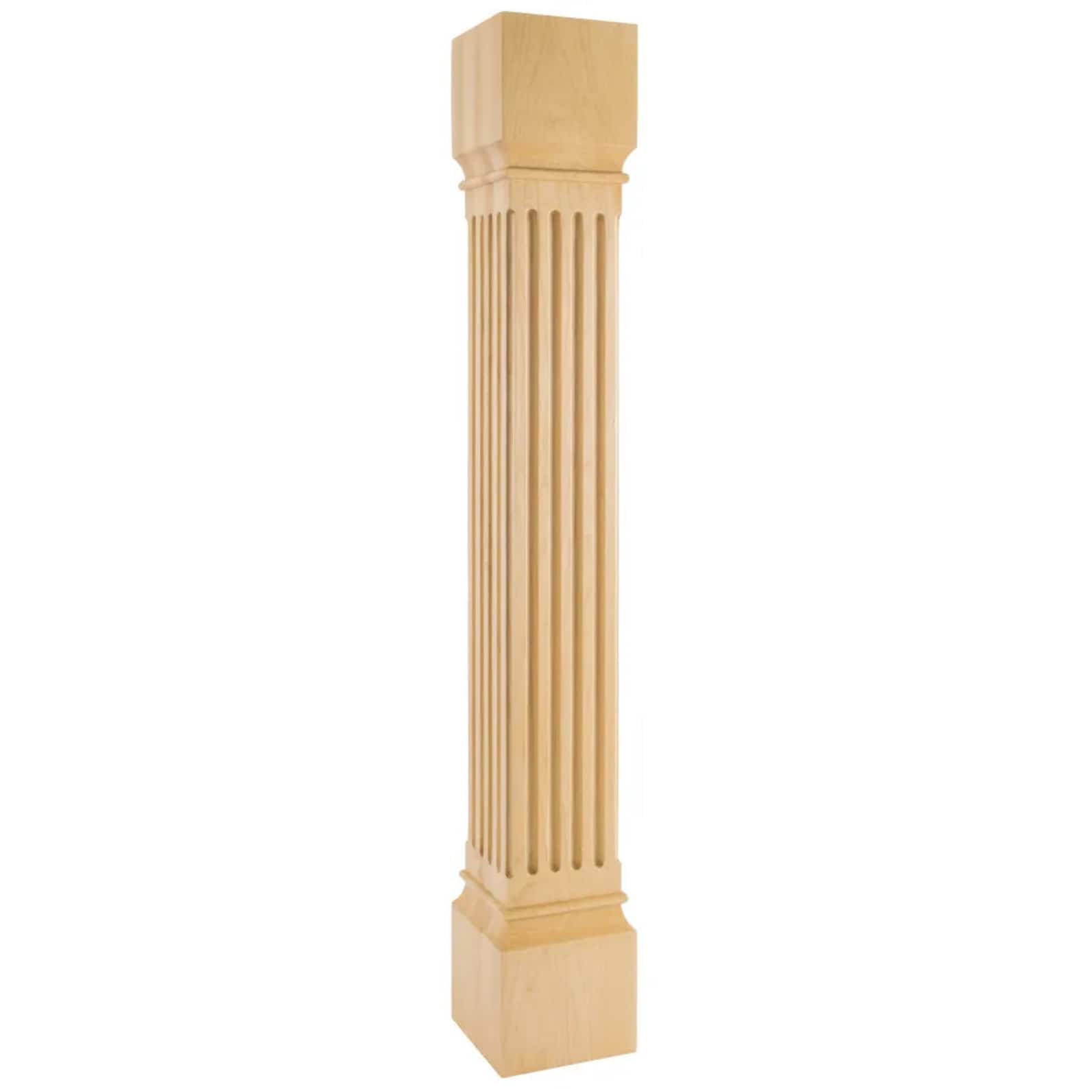 Solid Wood Square Fluted Post 42" Height. Kitchen Island Legs, Dinner ...