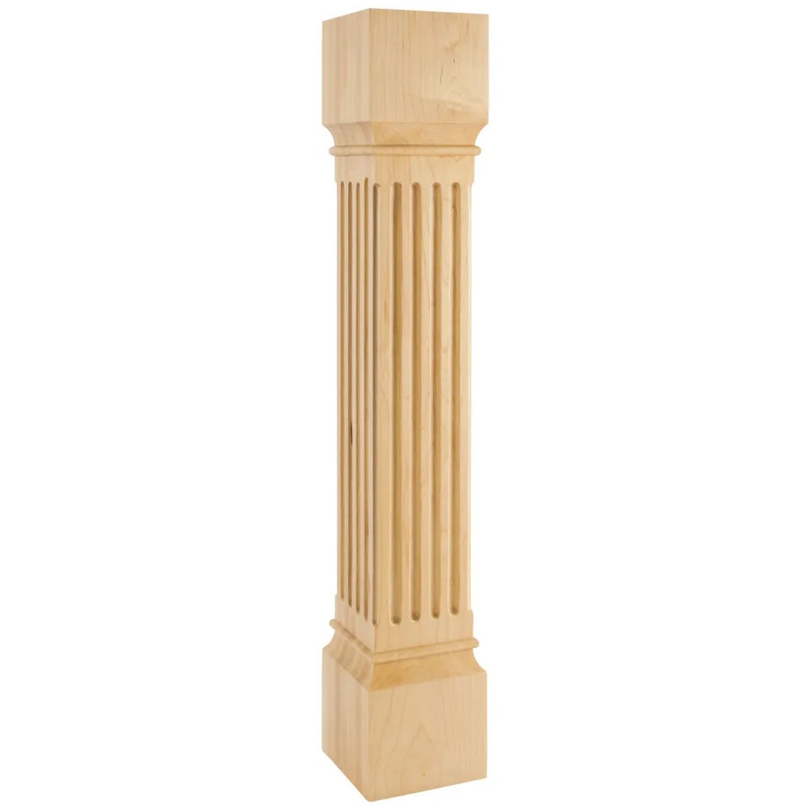 Unfinished Solid Hardwood Fluted Post 35 - 1/2" Height. Kitchen Island ...