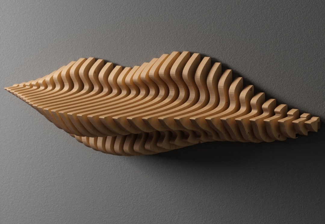 3D Wall Decor,parametric Wall Shelf, Parametric Wood Shelf,wood Wall ...