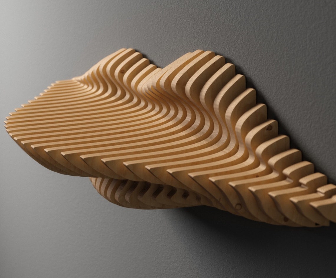 Parametric Wall Shelf, Parametric Wood Shelf,wood Wall Decor,wood Wall ...