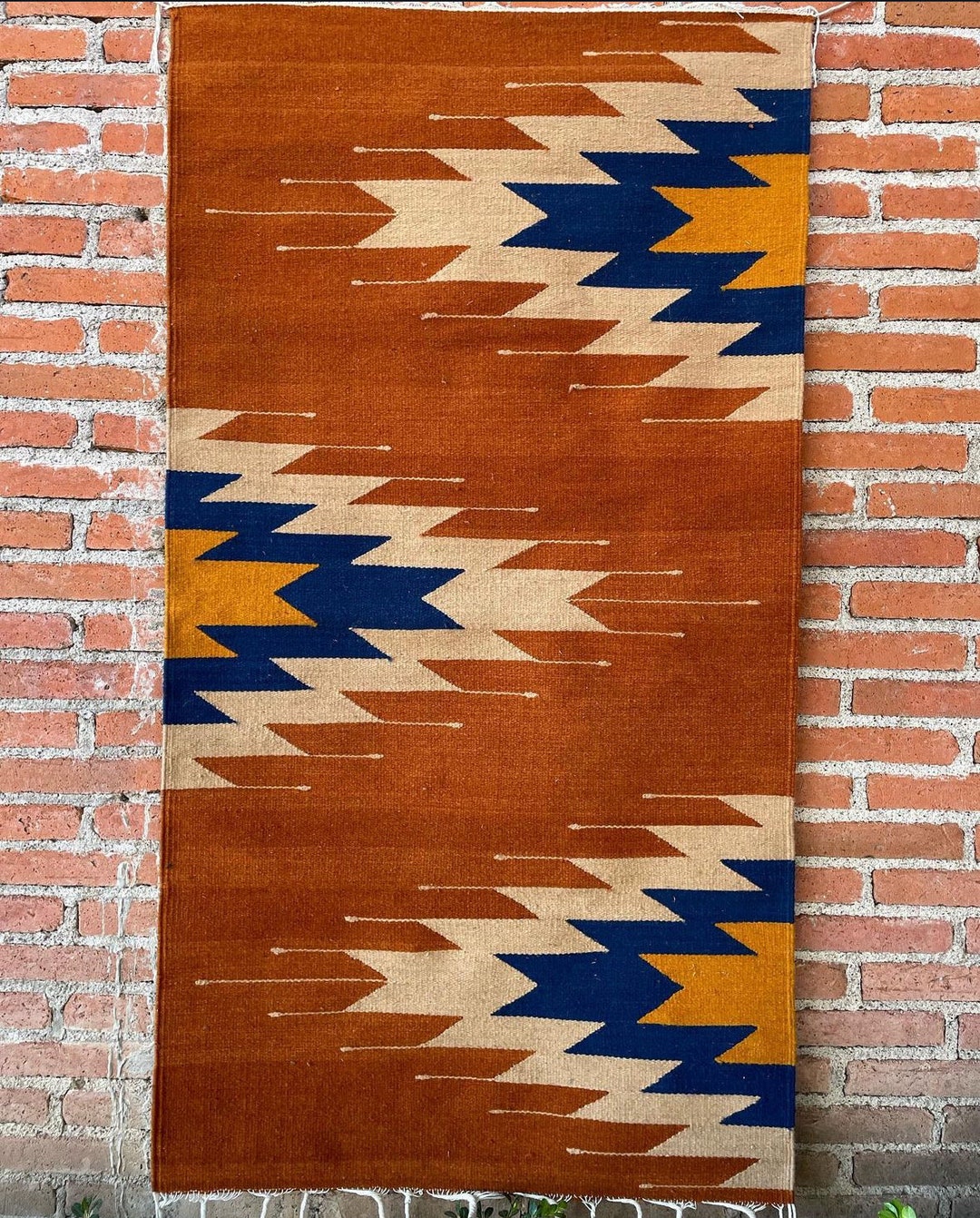 Authentic Zapotec Rug 2.6x5ft 100% Sheep Wool & Natural Dyes/ Hand Made ...