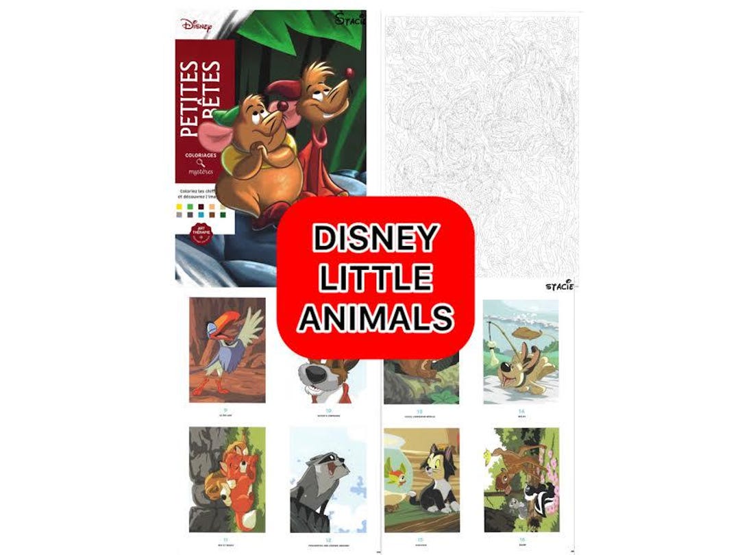 100 Pdf Coloringbook Disney LITTLE Animals/petites Bêtes Libro Para ...