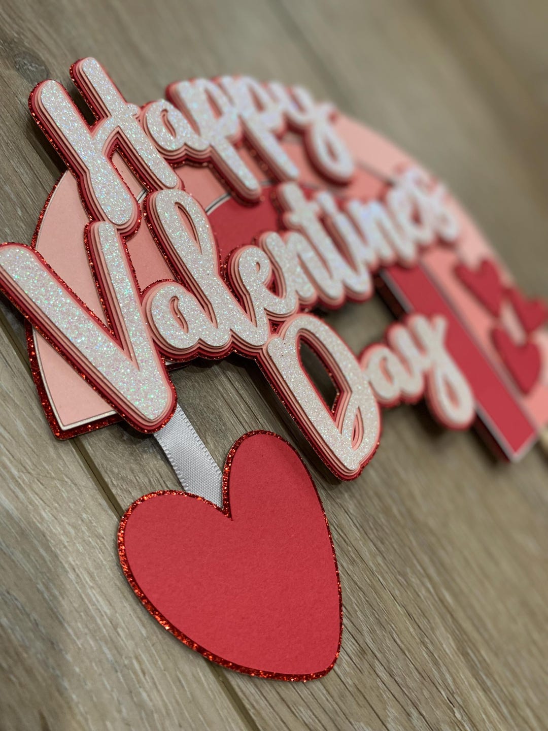 Valentine's Day Decor * Cake Topper * Happy Valentines Day * Rainbow ...