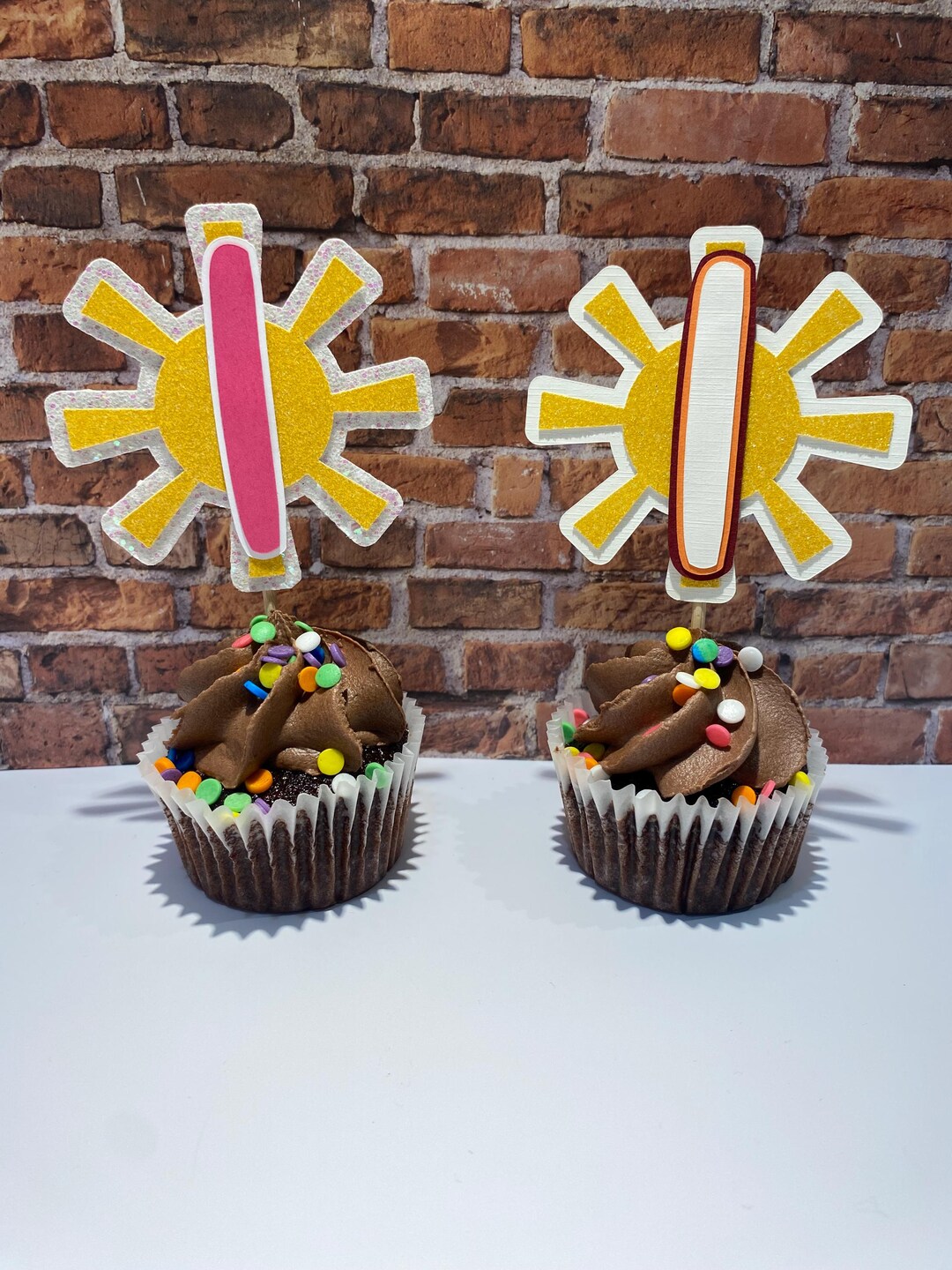 Sunshine Birthday Cupcake Toppers: Handmade Personalized Party Decor - Etsy