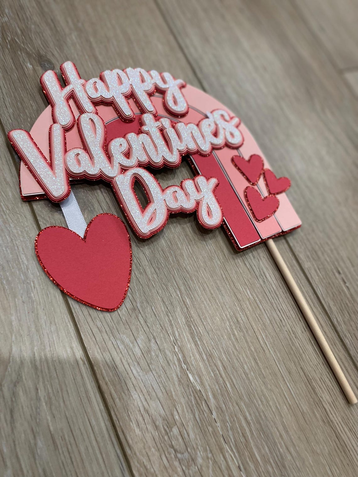 Valentine's Day Decor * Cake Topper * Happy Valentines Day * Rainbow ...