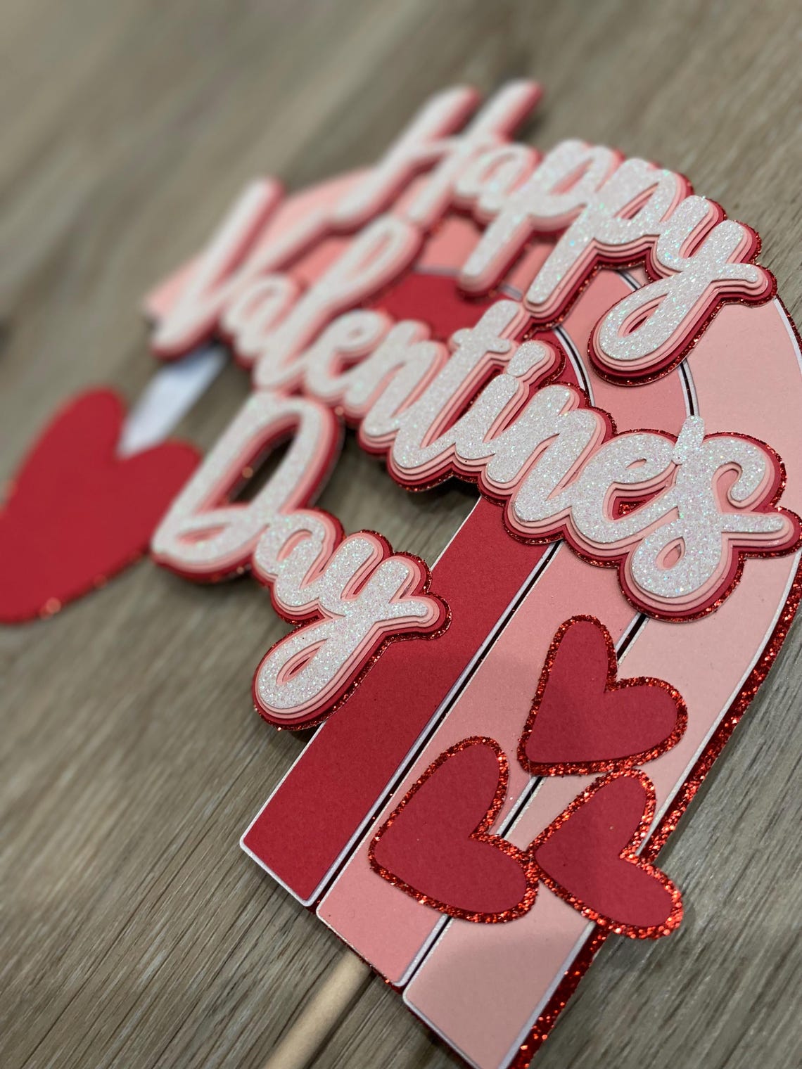 Valentine's Day Decor * Cake Topper * Happy Valentines Day * Rainbow ...